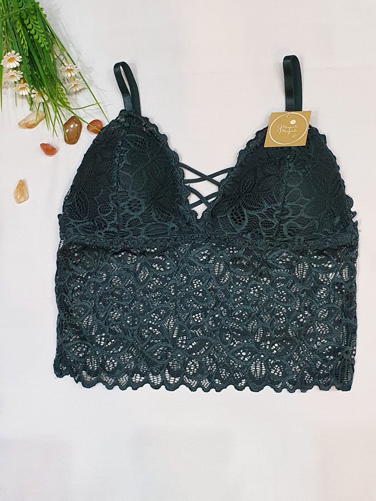 Bralette India de encaje y algodón - Margarita Margarita / Red and Black