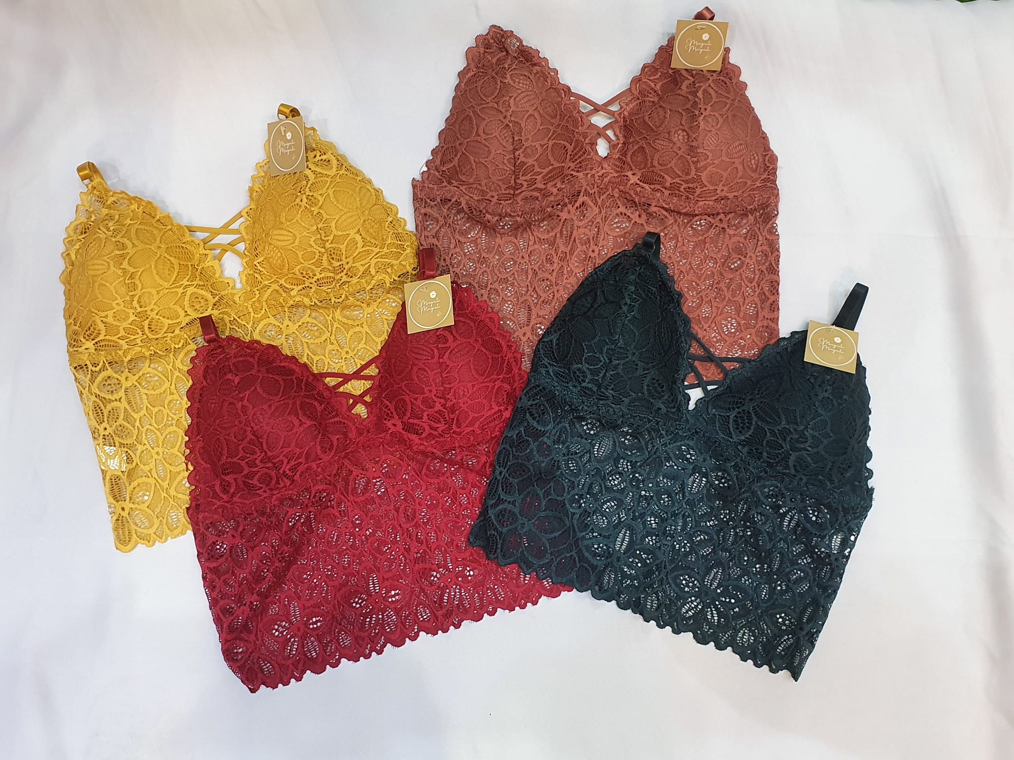 Bralette India de encaje y algodón - Margarita Margarita / Red and Black